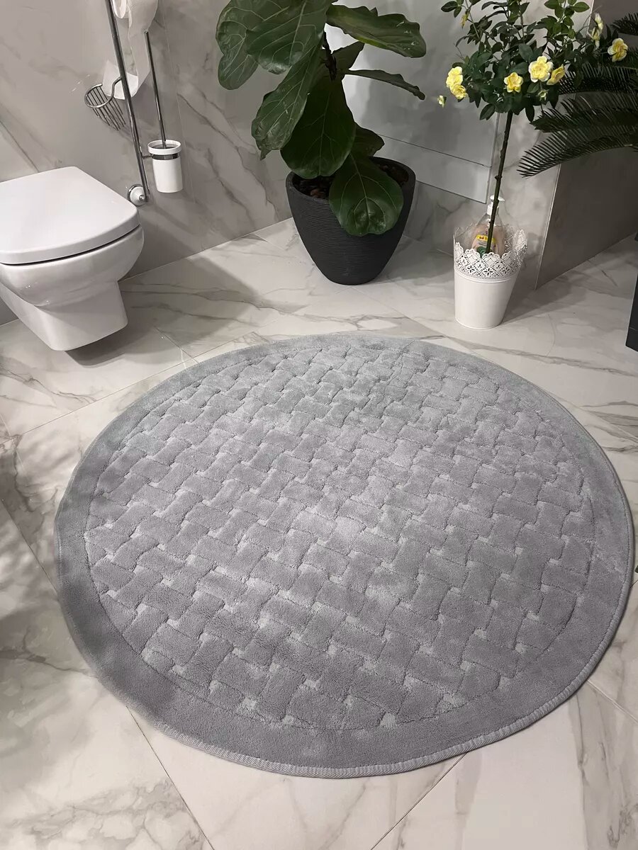 Коврик Natali's Carpets на пол для ванной и туалета круглый 100х100 см Турция