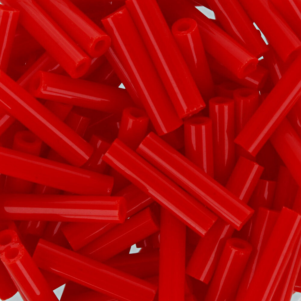 Бисер TOHO Bugle, размер 9мм, цвет #45A (Непрозрачный, вишня), 10 грамм