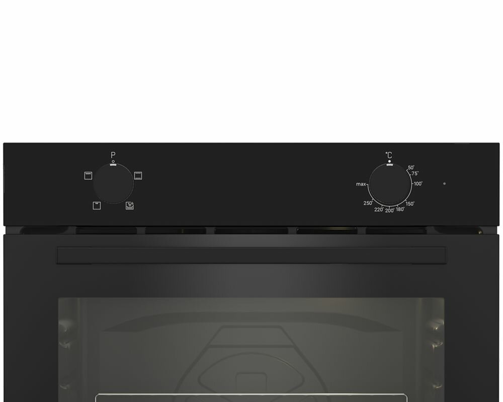 Духовой шкаф электрический Indesit IFE 2420 BL, класс энергопотребления A, 72 л, гриль, поворотные переключатели, функция паровой очистки, черный