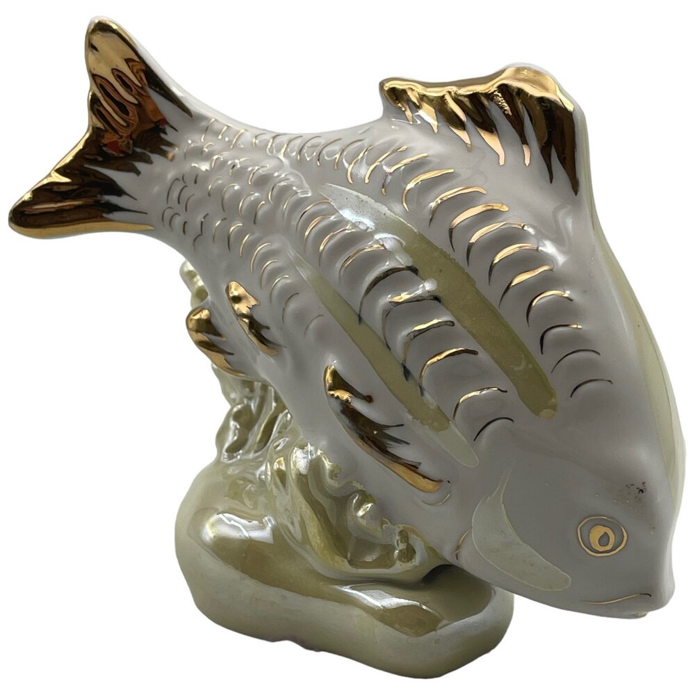 Фарфоровая статуэтка "Карп", автор Кожин П. М, 1959 г, Дулево, СССР