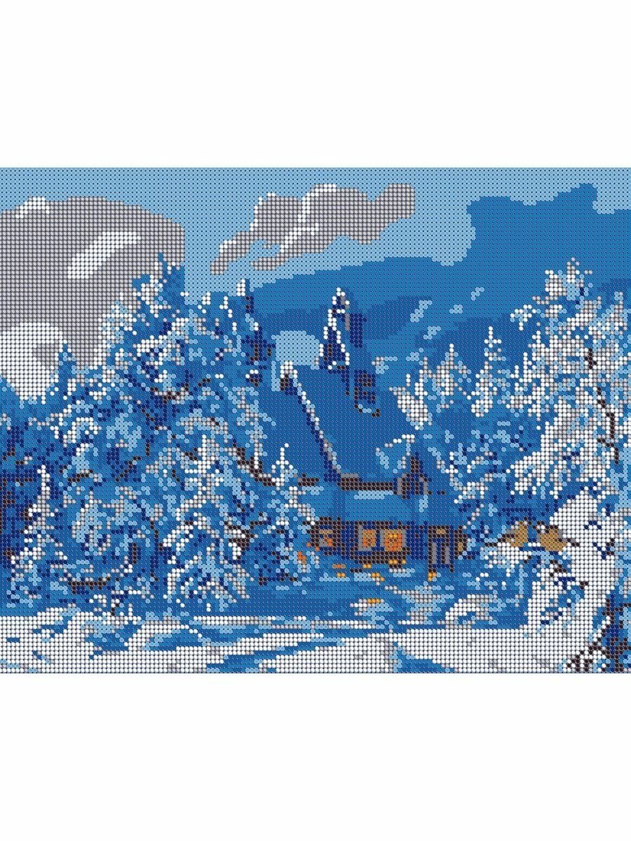 Набор для вышивания бисером картины Зима