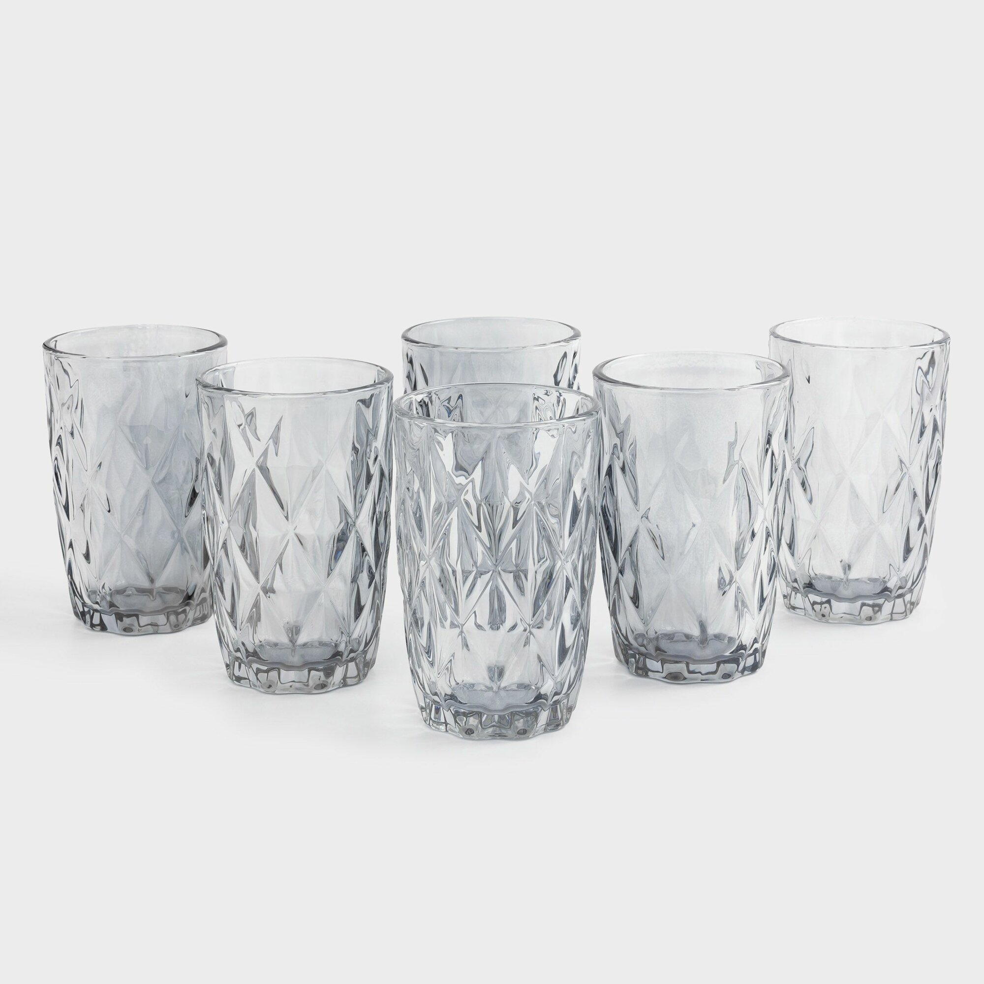 Стакан, Kuchenland, 340 мл, 6 шт, стекло Р, серый, Rhomb color
