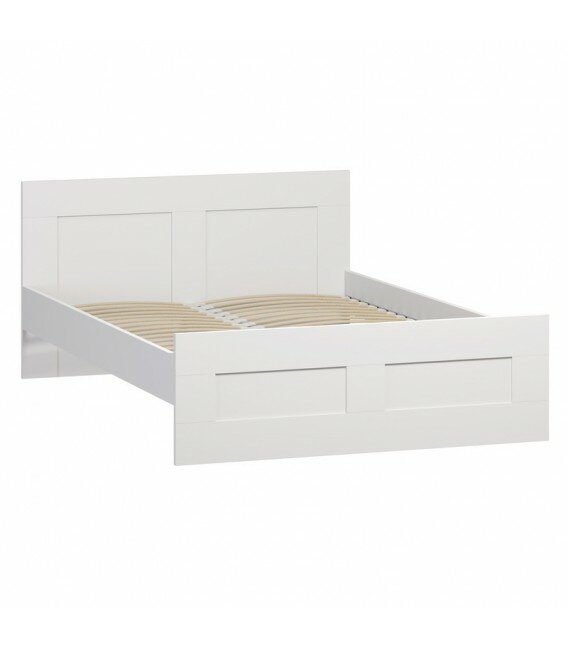 Кровать сириус двухспальная с ортопедическим основанием 140х200, ДСП, цвет белый 2.02.04.190.1