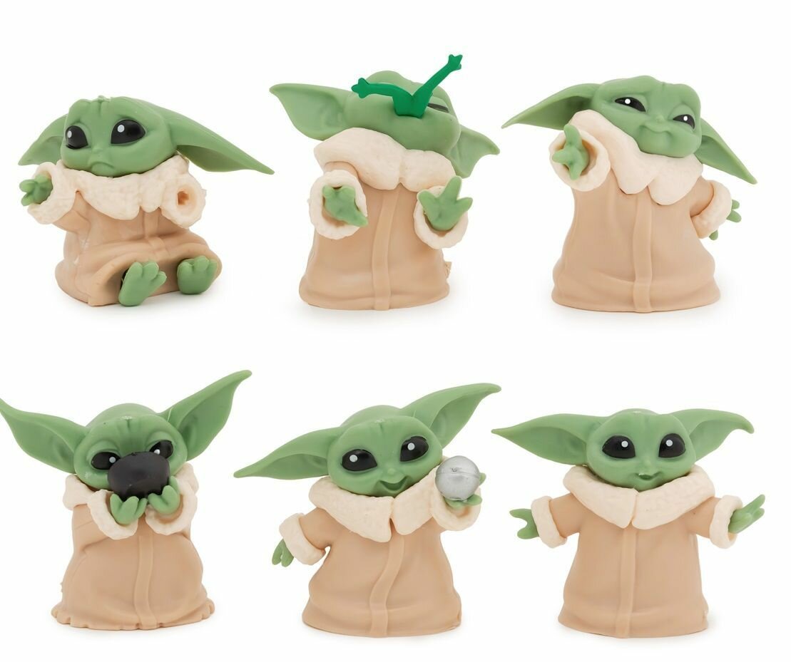 Набор фигурок Малыш Йода Грогу Звездные Войны Мандалорец / Baby Yoda Star Wars 6шт (6 см)