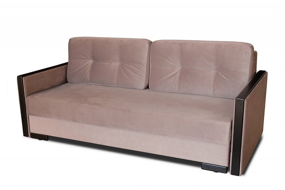 Прямой диван Глория коричневый, еврокнижка, 212х102х90 см, с ящиком для белья