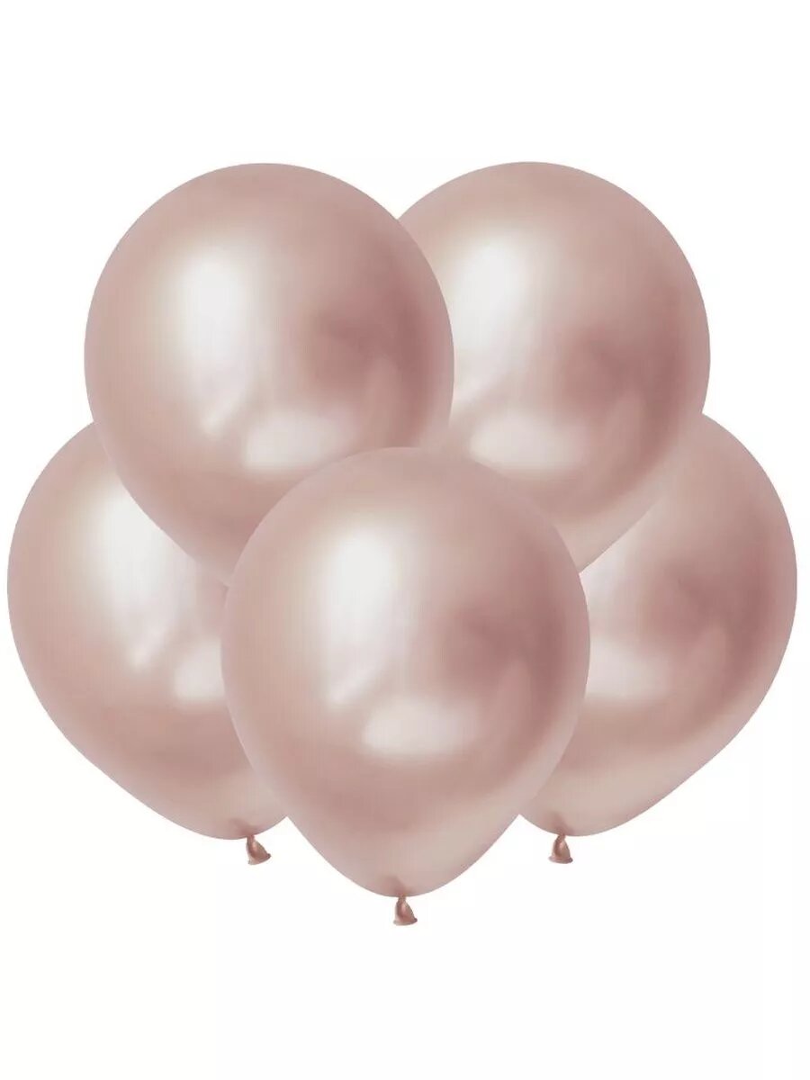 Белое золото, Зеркальные шары / Mirror White Gold, латексный шар (10"/25 см ) 50 шт. / Веселый праздник