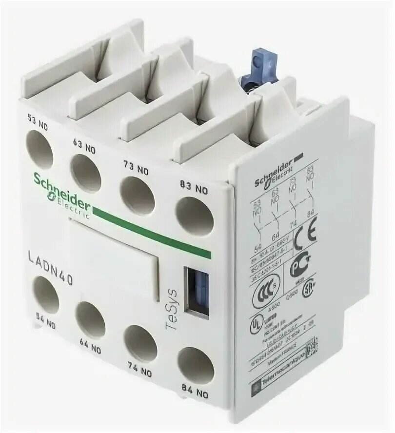 Блок контактный дополнительный к LC1-D фронтальный 4но LADN40 Schneider Electric