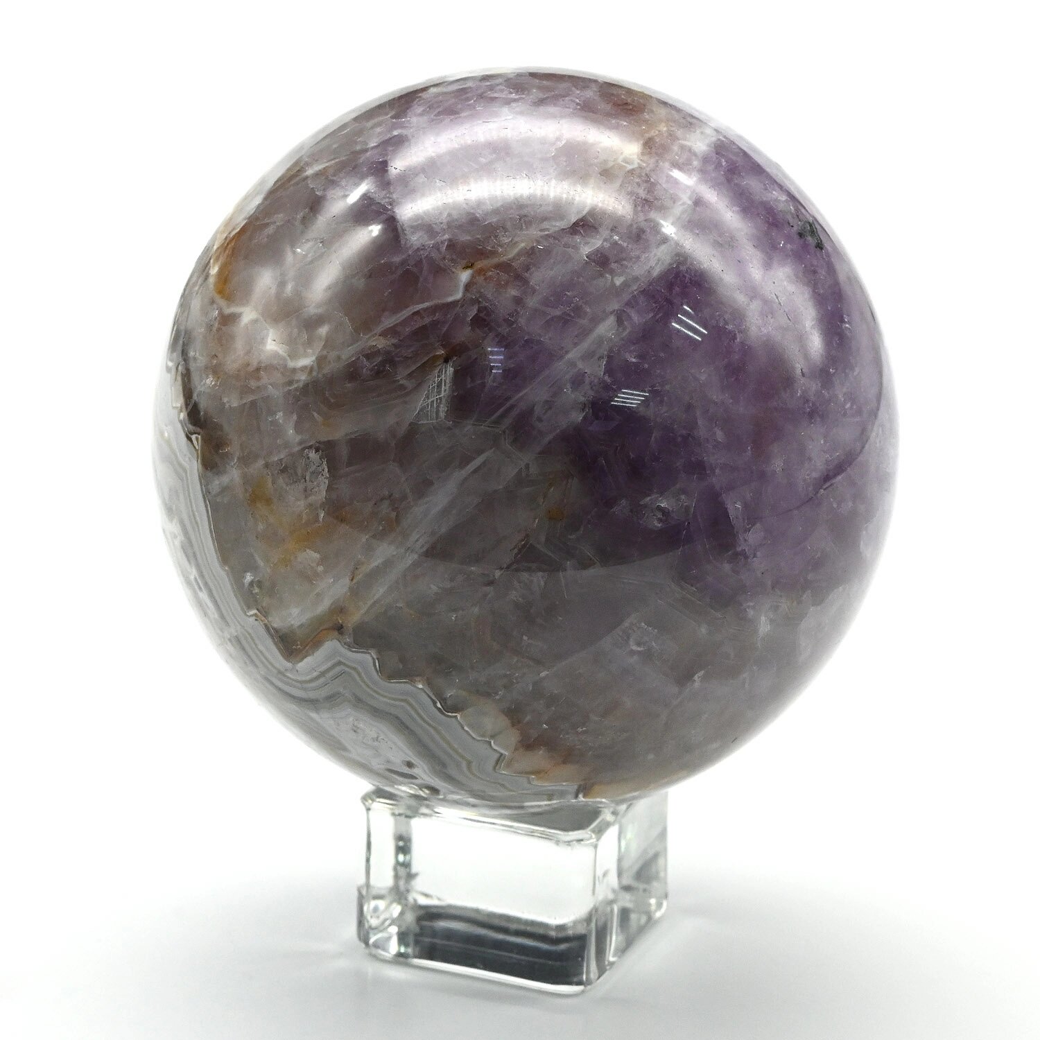 Шар из аметиста и агата, диаметр 71мм, 512г .