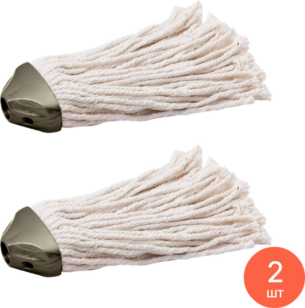 Насадка на швабру Spin&Clean / Спин Энд Клин МОП Rock'n'Roll Мега веревочная хлопок антрацит 290х80х50мм / товары для уборки (комплект из 2 шт)