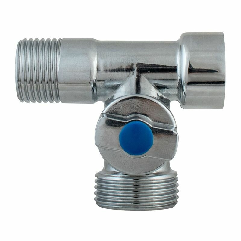 Кран шаровый трехпроходной Klip 5005, 1/2"х3/4"х1/2" Н/Н/В, бабочка