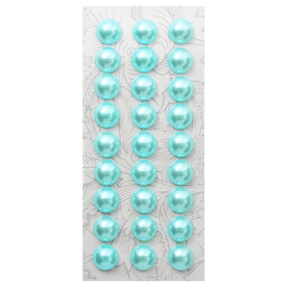 Декоративные стразы-наклейки 7704129-Z19 Жемчуг цвет голубой 10 мм, цена за 1 уп.