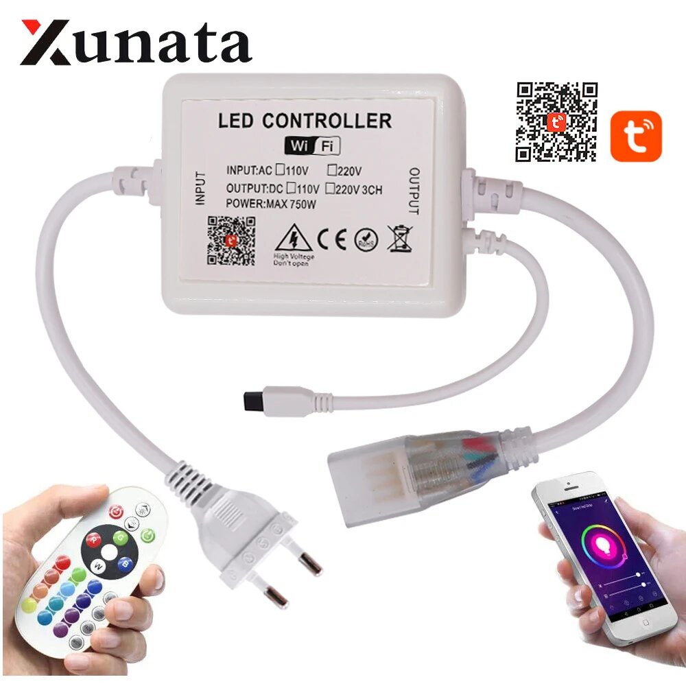 XUNATA WiFi RGB Контроллер 10mm, EU 220V