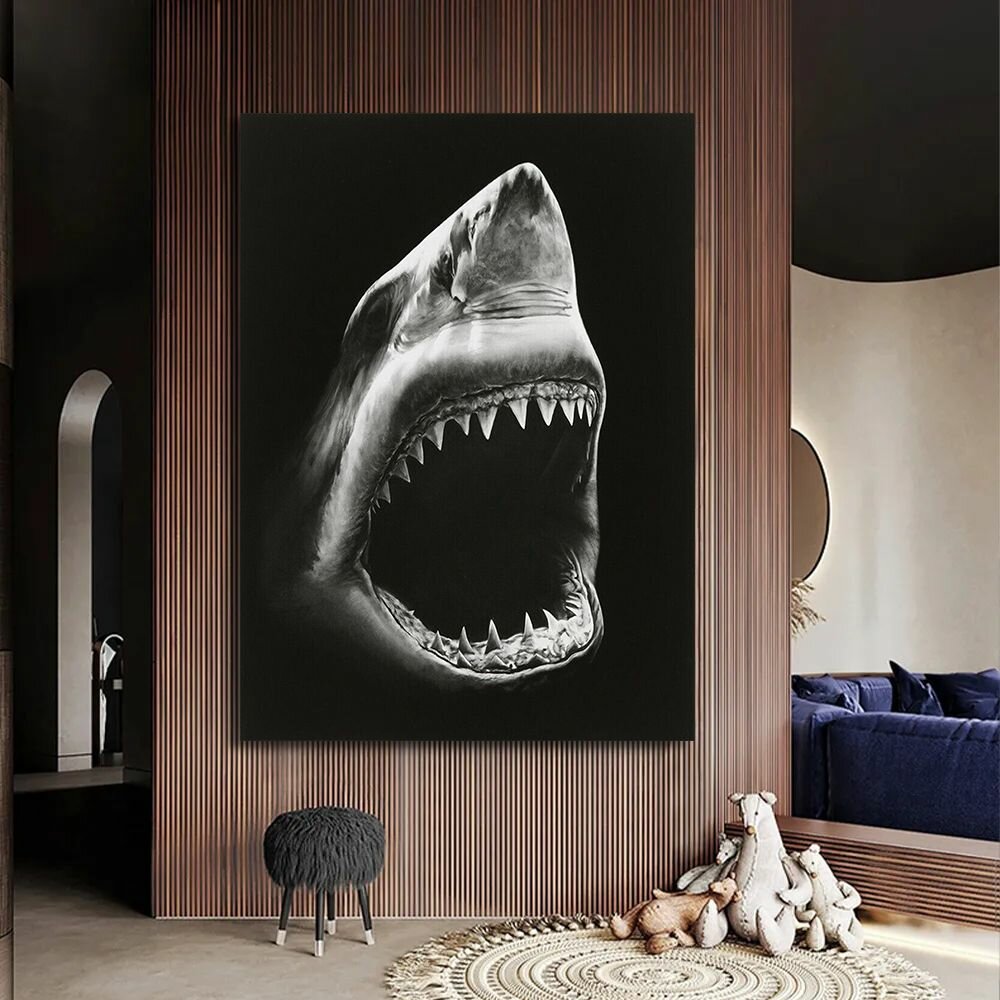 Картина с акулой, 20х30 см.