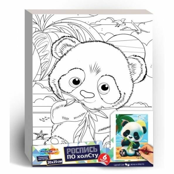 Холст по контуру 20*25 см "Панда"