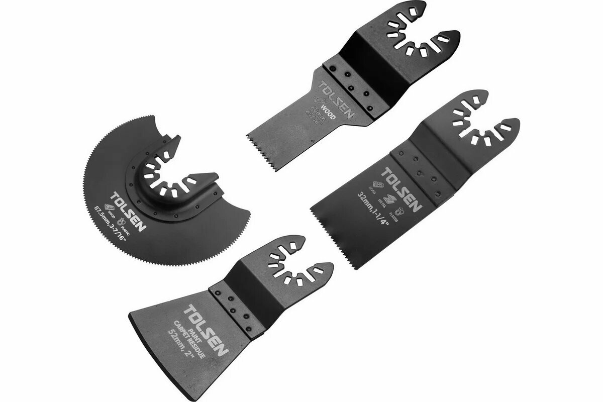 TOLSEN Набор насадок для реноватора по металлу и дереву для снятия краски, 4 шт 76840