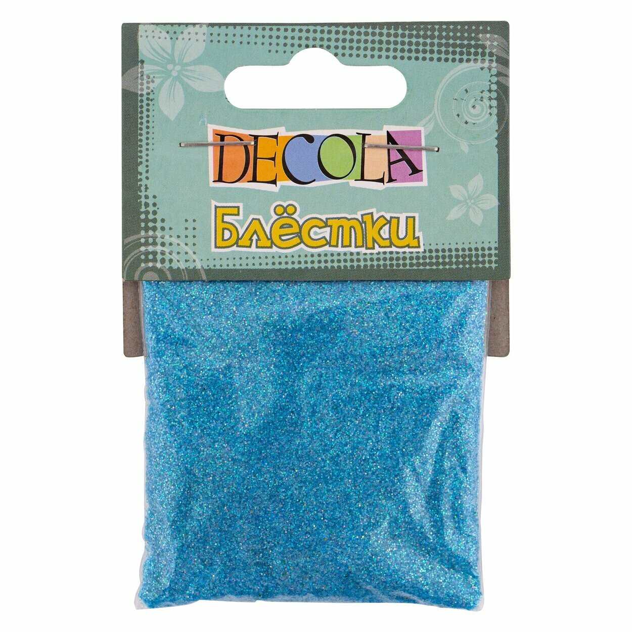 Глиттеры (блестки) декоративные DECOLA 0,3мм голубой радужный