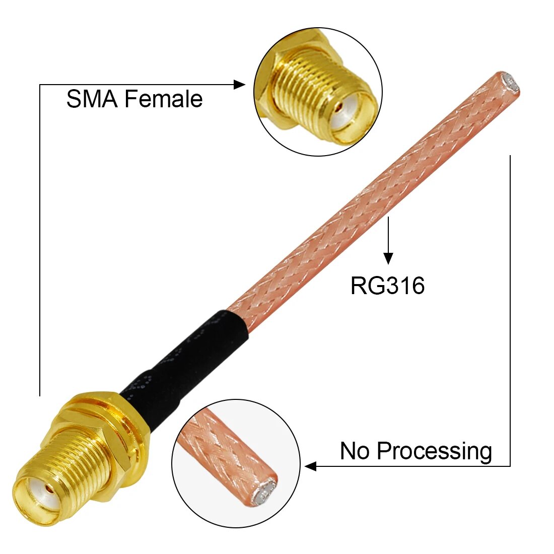 SMA Pigtail Cable DexMRtiC 15cm, SMAK-none