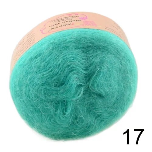 Пряжа мохер/шелк/акрил, бирюзовый, 50г, цвет 7 water green