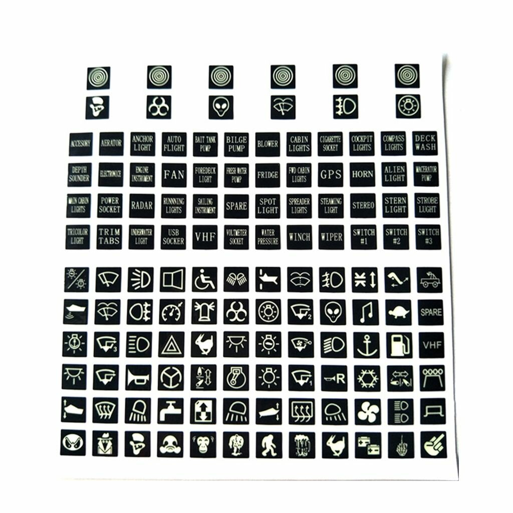 Светящиеся наклейки для автомобильных кнопок