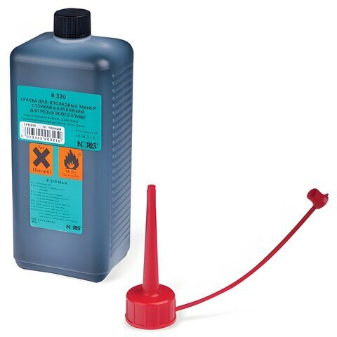 Краска штемпельная Noris 320Еч, черная, 1 л, водостойкая специальная для хлопковых тканей