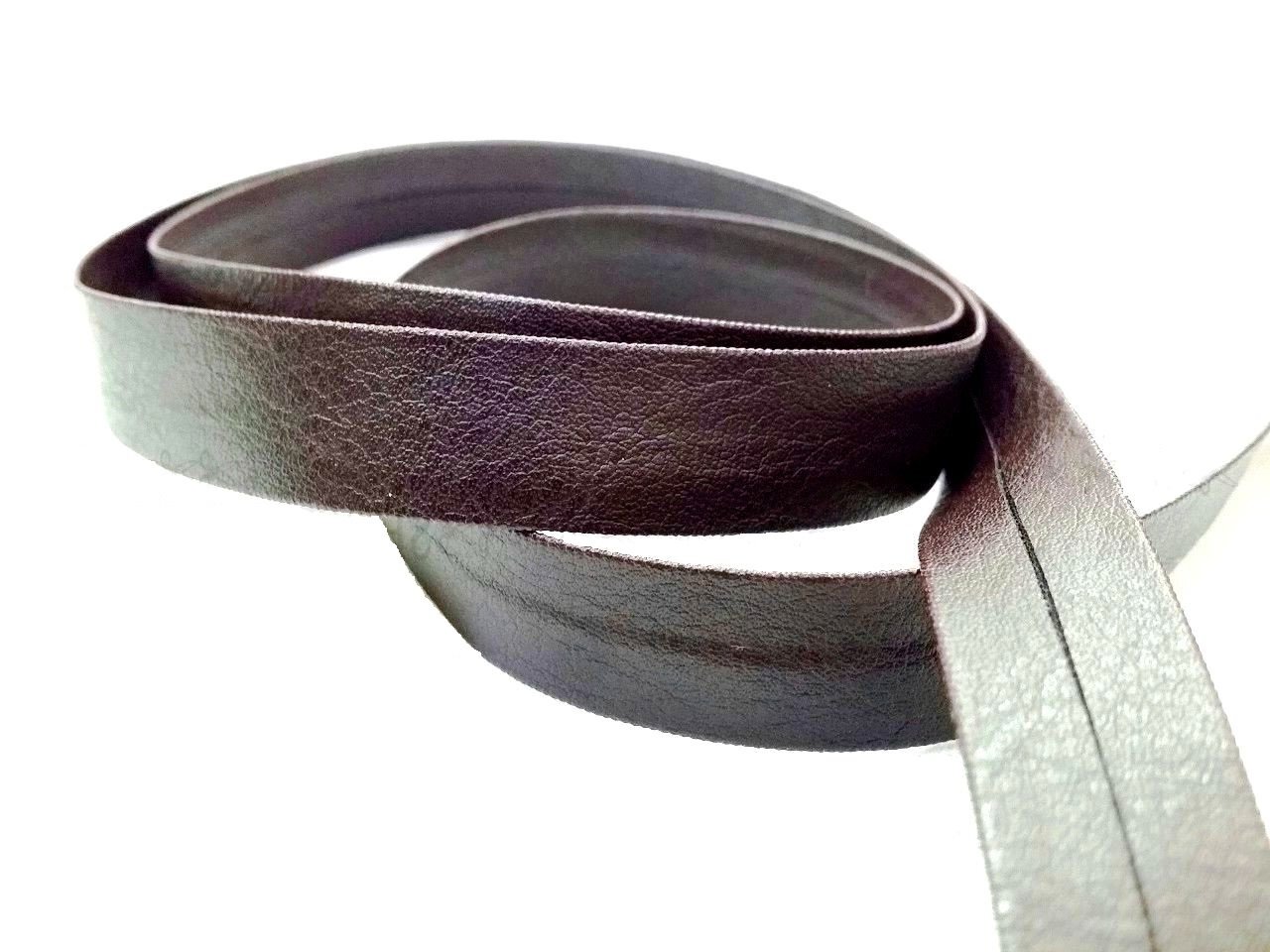 Бейка из искусственной кожи, окантовочная, темно-коричневая, ширина 2 см, 5 метров