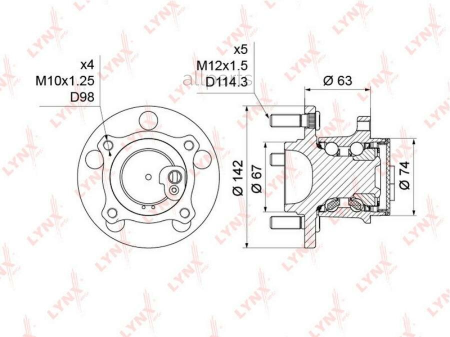 LYNXAUTO WH-1214 WH-1214 Ступица LYNXauto