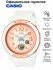 Наручные часы CASIO Baby-G, белый, серый, оранжевый