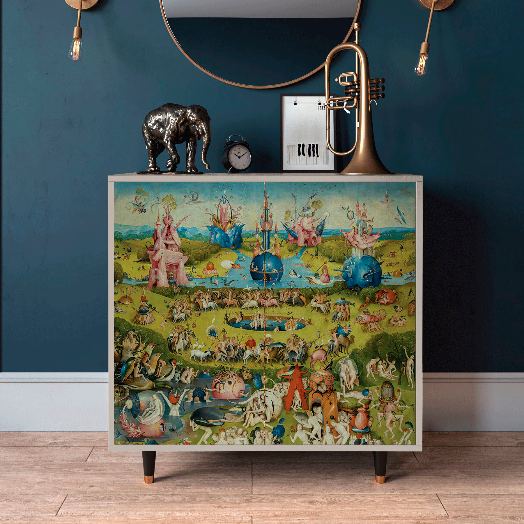 Комод - STORYZ - BS3 The Garden by Hieronymus Bosch, Размер - 94 x 96 x 48 см, Цвет корпуса - Сатин