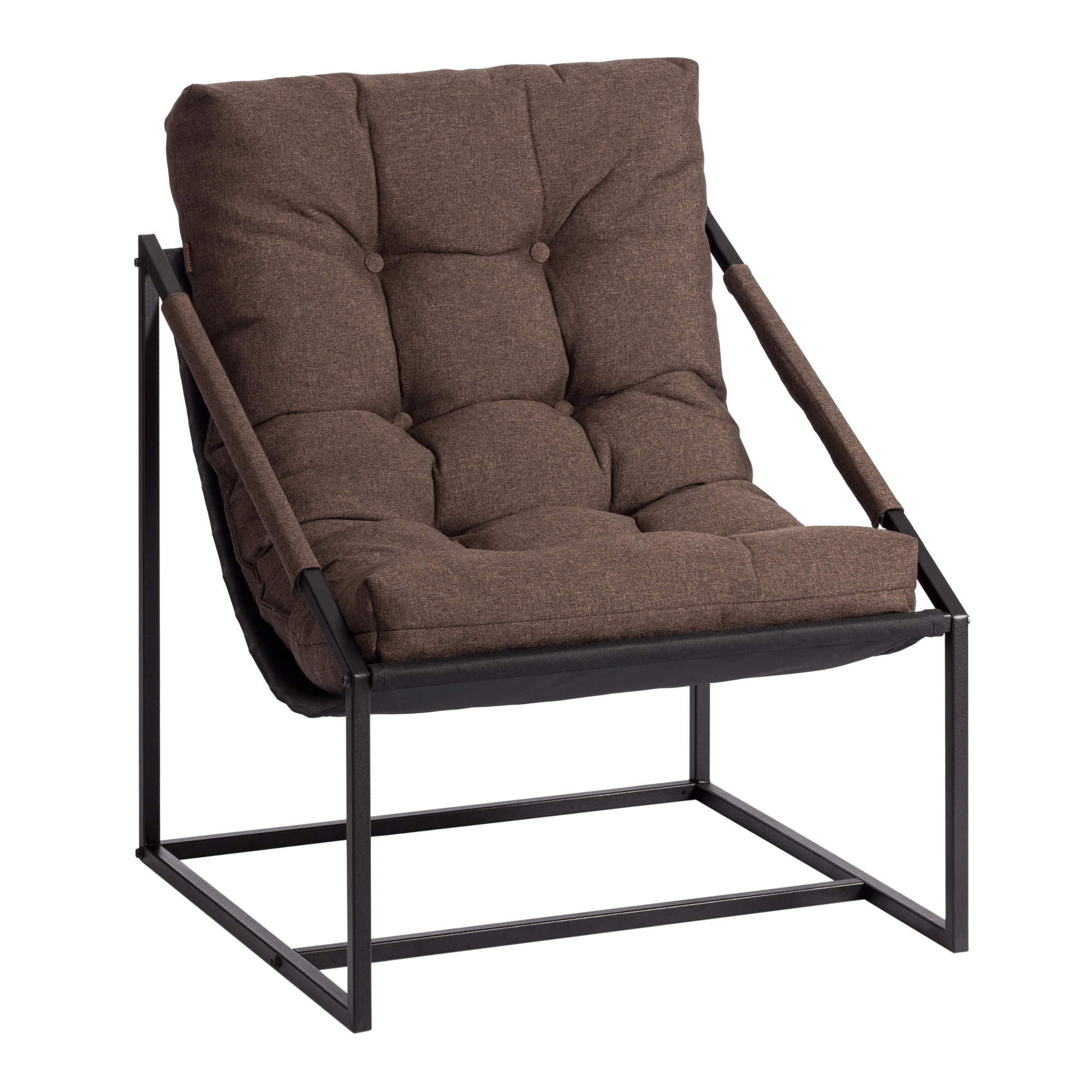 Кресло Charli TetChair коричневый, ткань и металл, мягкое сиденье, с подлокотниками