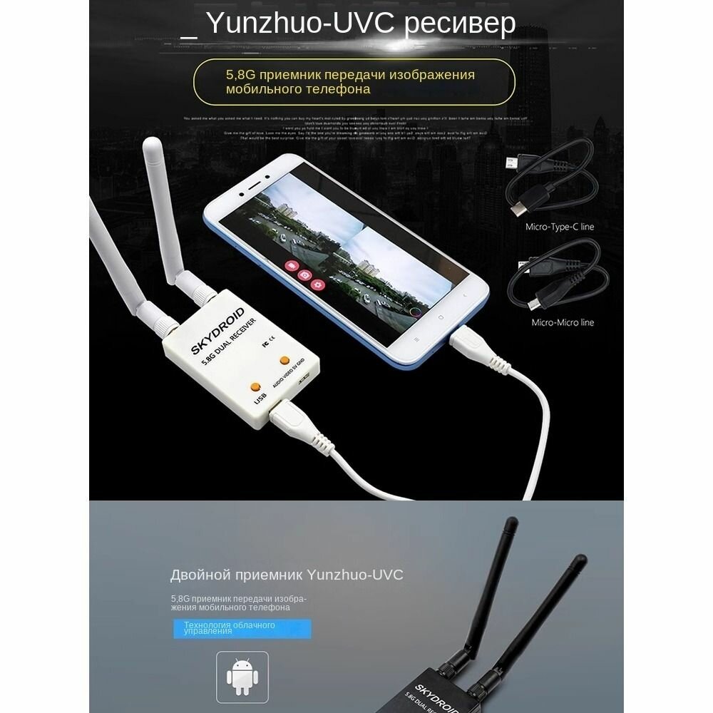 Имитационное видео 5.8 ГГц USB OTG приемник один / два F-PV