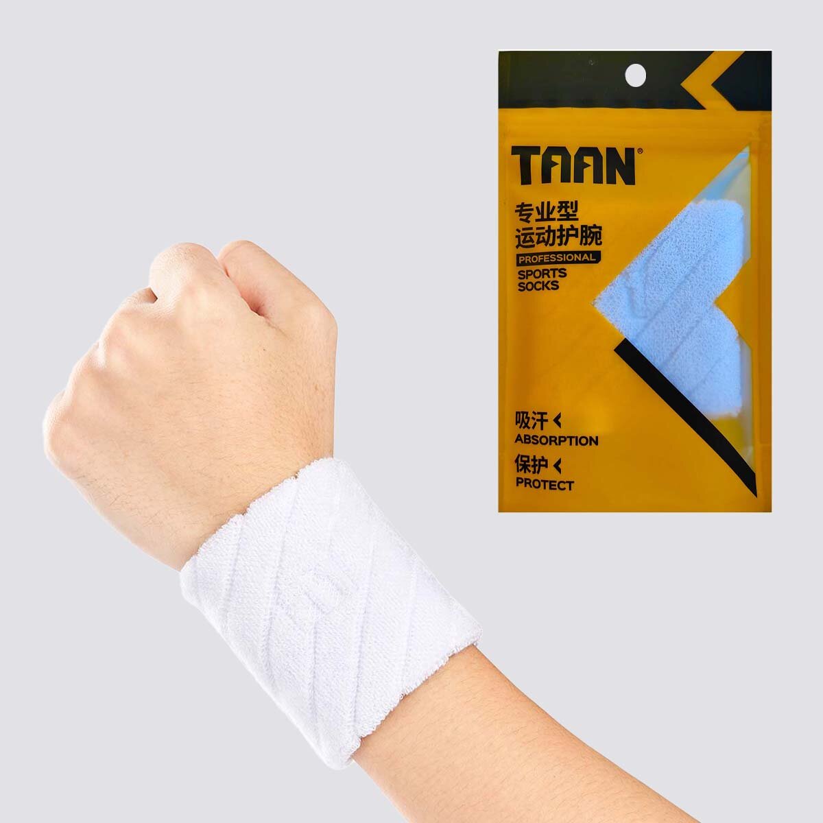 Напульсник спортивный, TAAN HJ 1302s WHITE, белый, 1шт