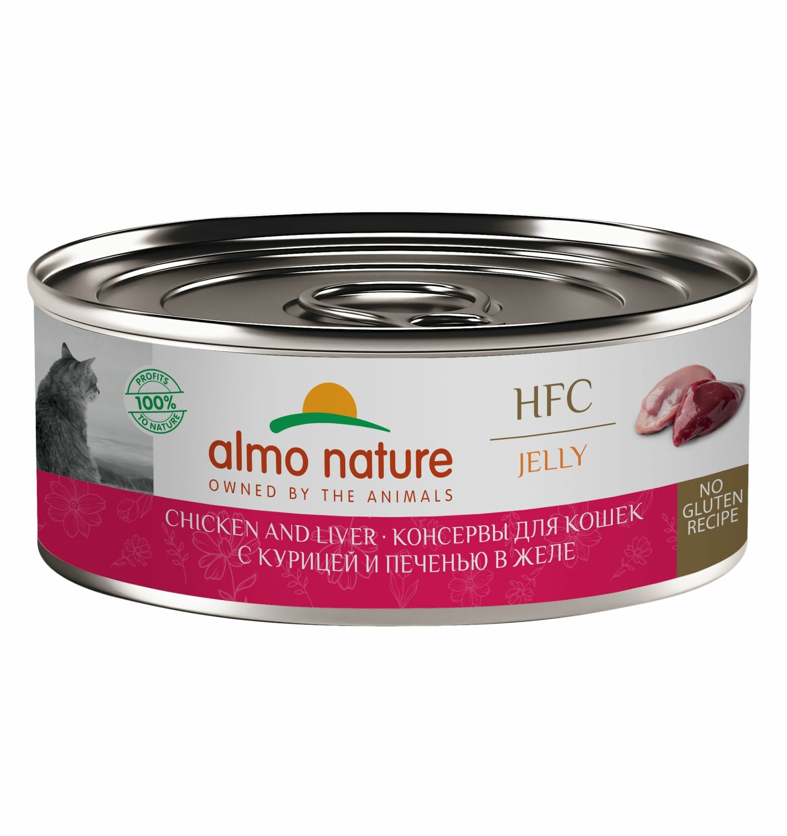 Almo Nature HFC Natural Курица и Печень в Желе для кошек и котят 12шт*100гр