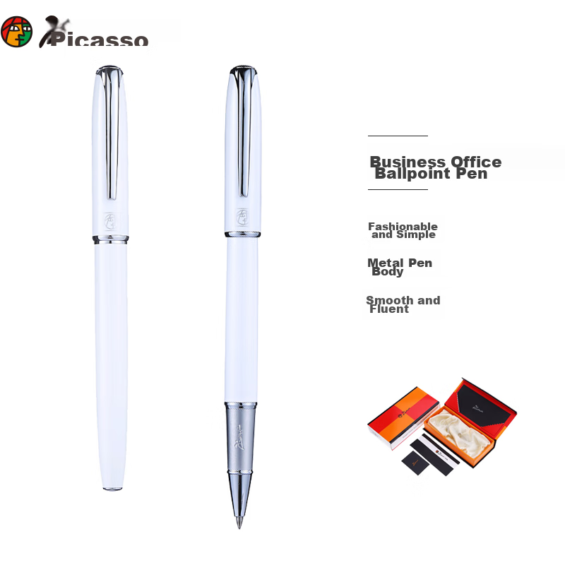 Pimio Signature Pen, Business Office Gift Ballpoint Pen, Adult Signature Pen, Student Handwriting Practice Pen, Birthday Gift for Men And Women, 0.5mm, 916 Mubai White
