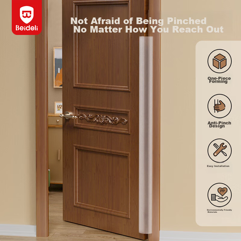 Beideli Kindergarten Anti-Pinch Door Gap Protector, Baby Safety Anti-Pinch Hand Guard, Door Front Strip + Door Back Strip Combination