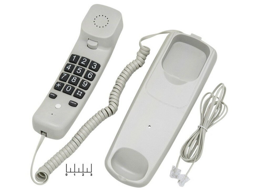 Телефон проводной Texet TX-219 (светло-серый)