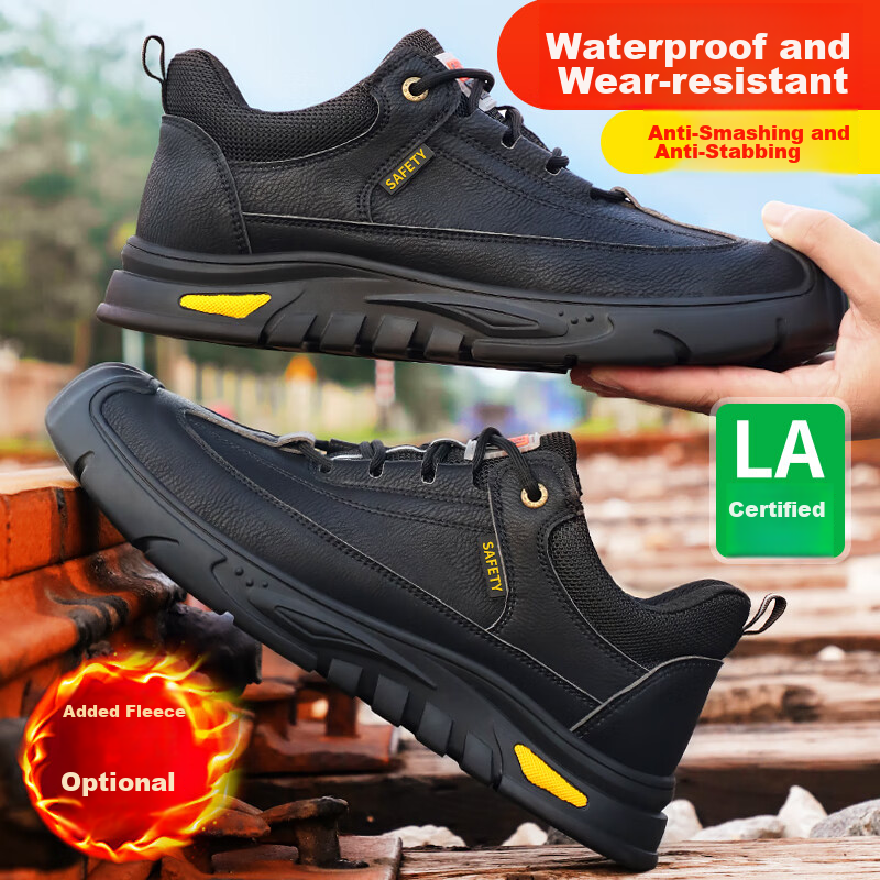 Jingtu Safety Shoes for Men, Steel Toe Cap, Puncture-Resistant, Winter Anti-Slip, Wear-Resistant, Safety Work Functional Shoes 0253-J 39