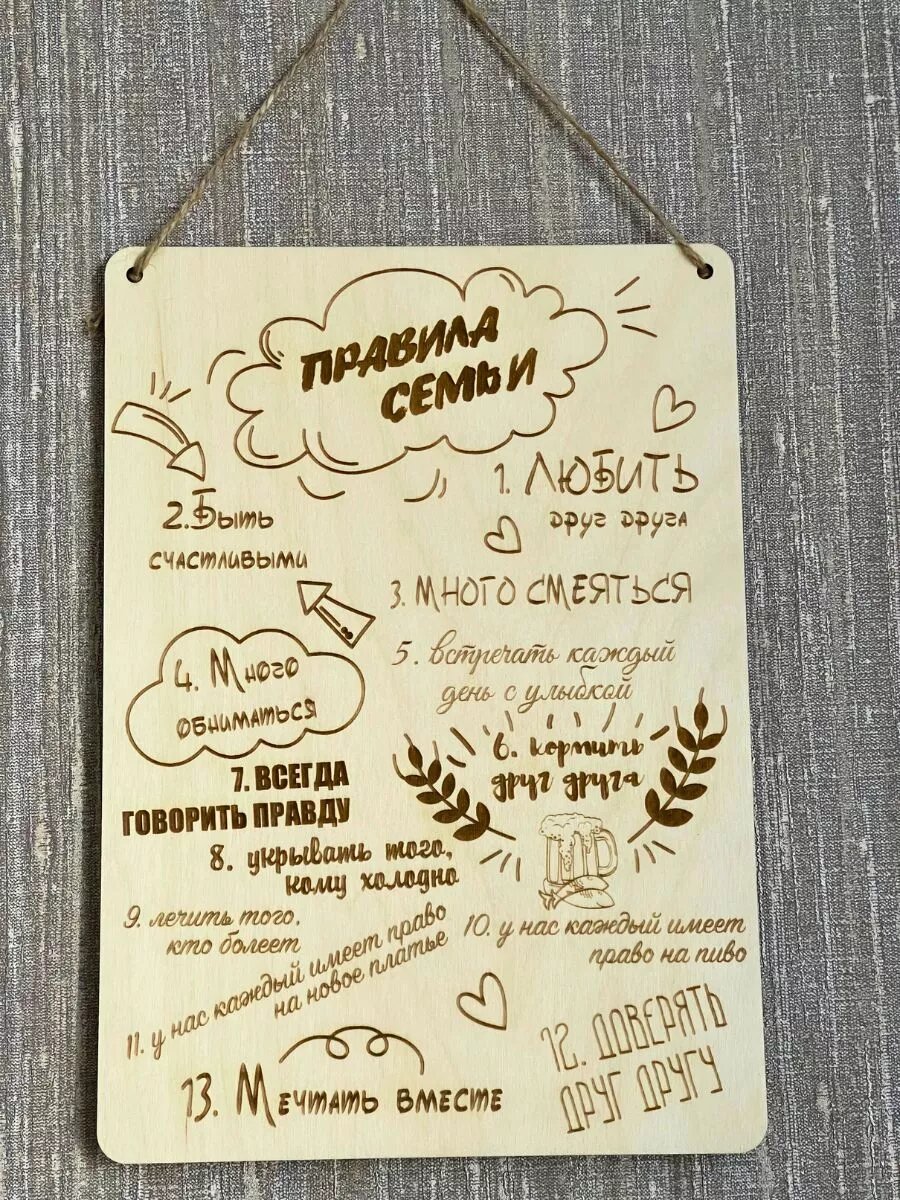 Постер на стену Правила семьи