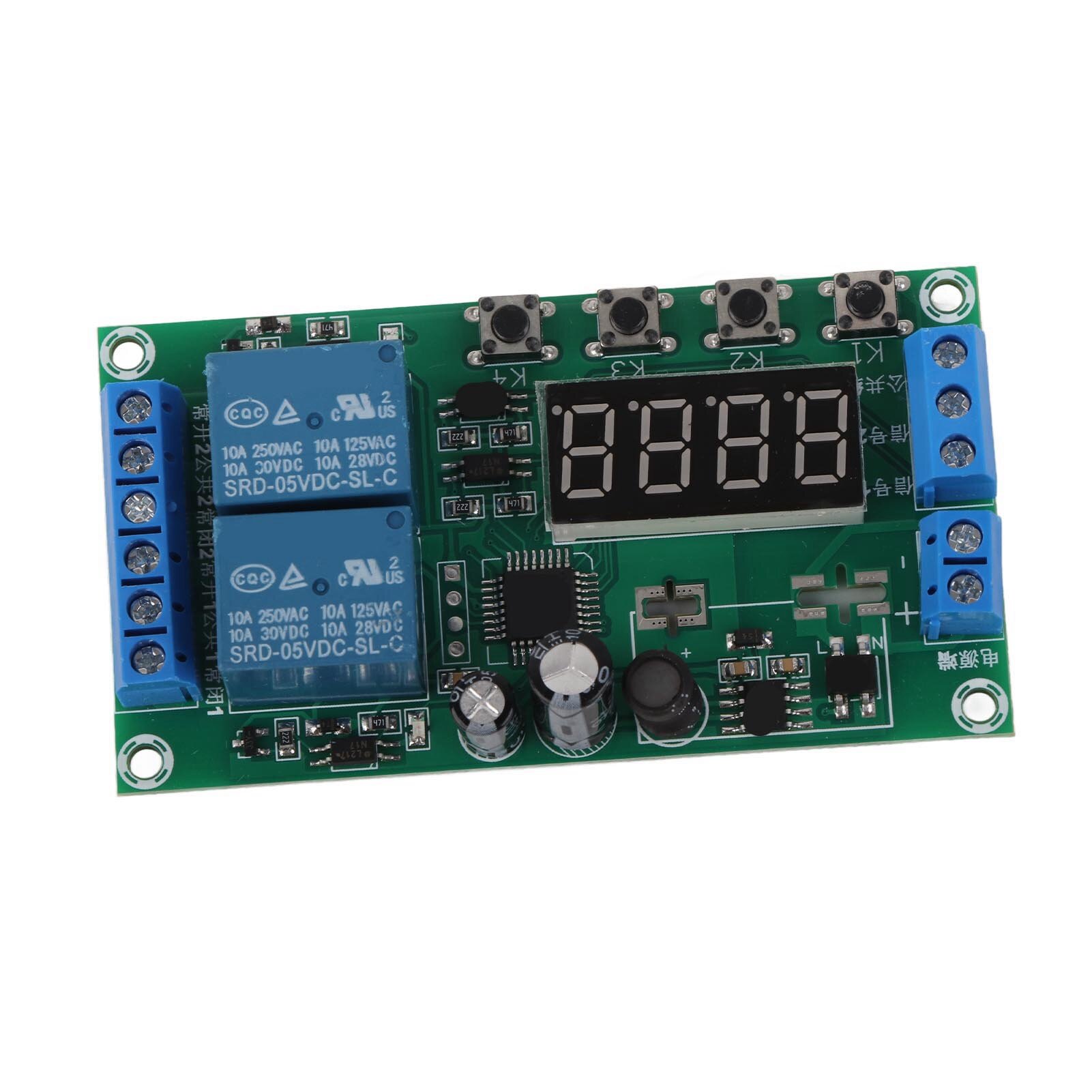 Модуль реле задержки, 2-канальный импульсный триггер YF-7 DC7-30 В для управления электромагнитным клапаном