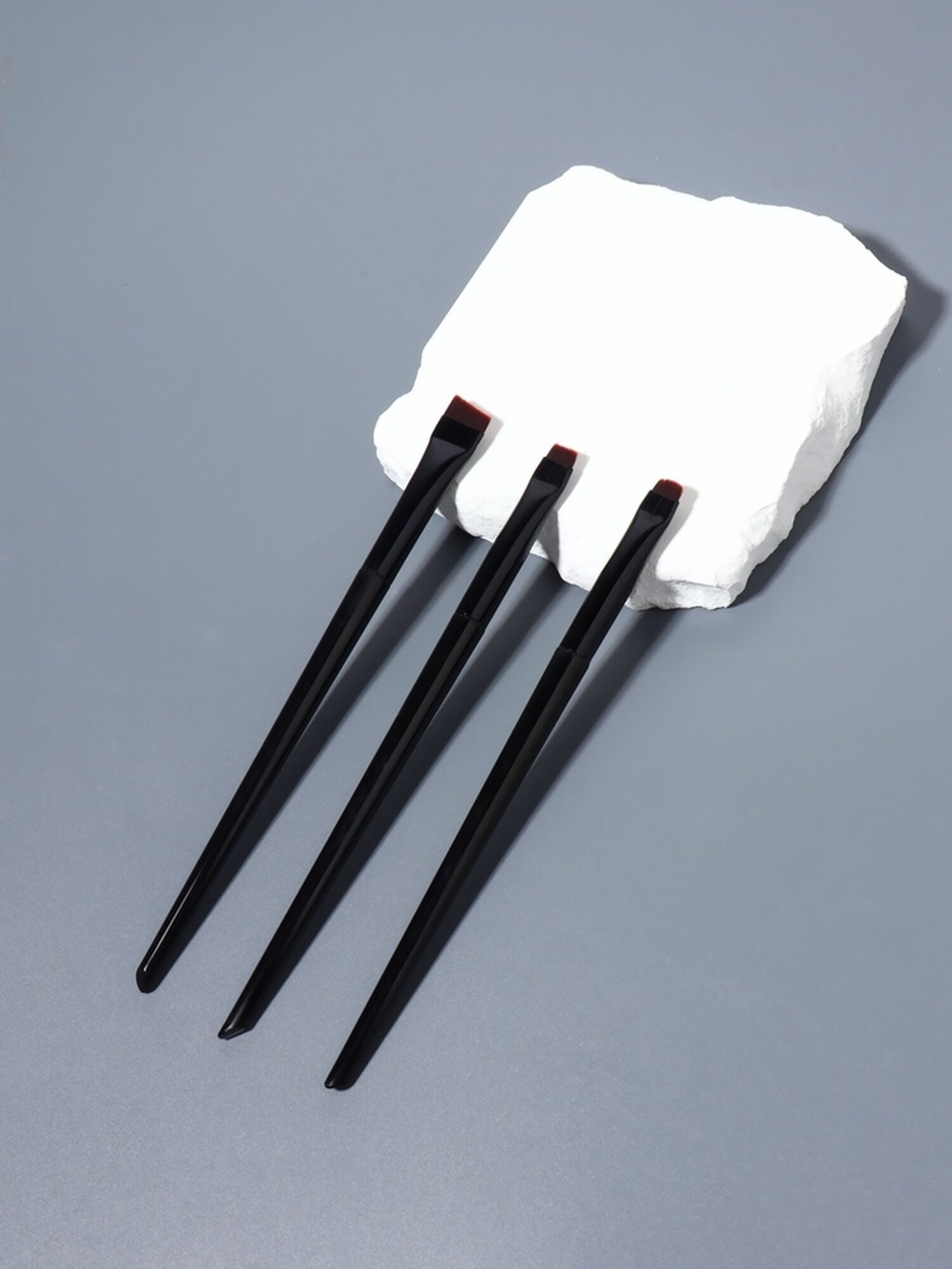 Набор кистей для макияжа, 3 предмета, чёрный