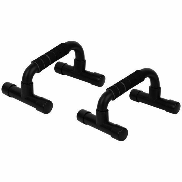 Упоры для отжиманий до 100 кг пластик неопрен черный, нескользящие основания