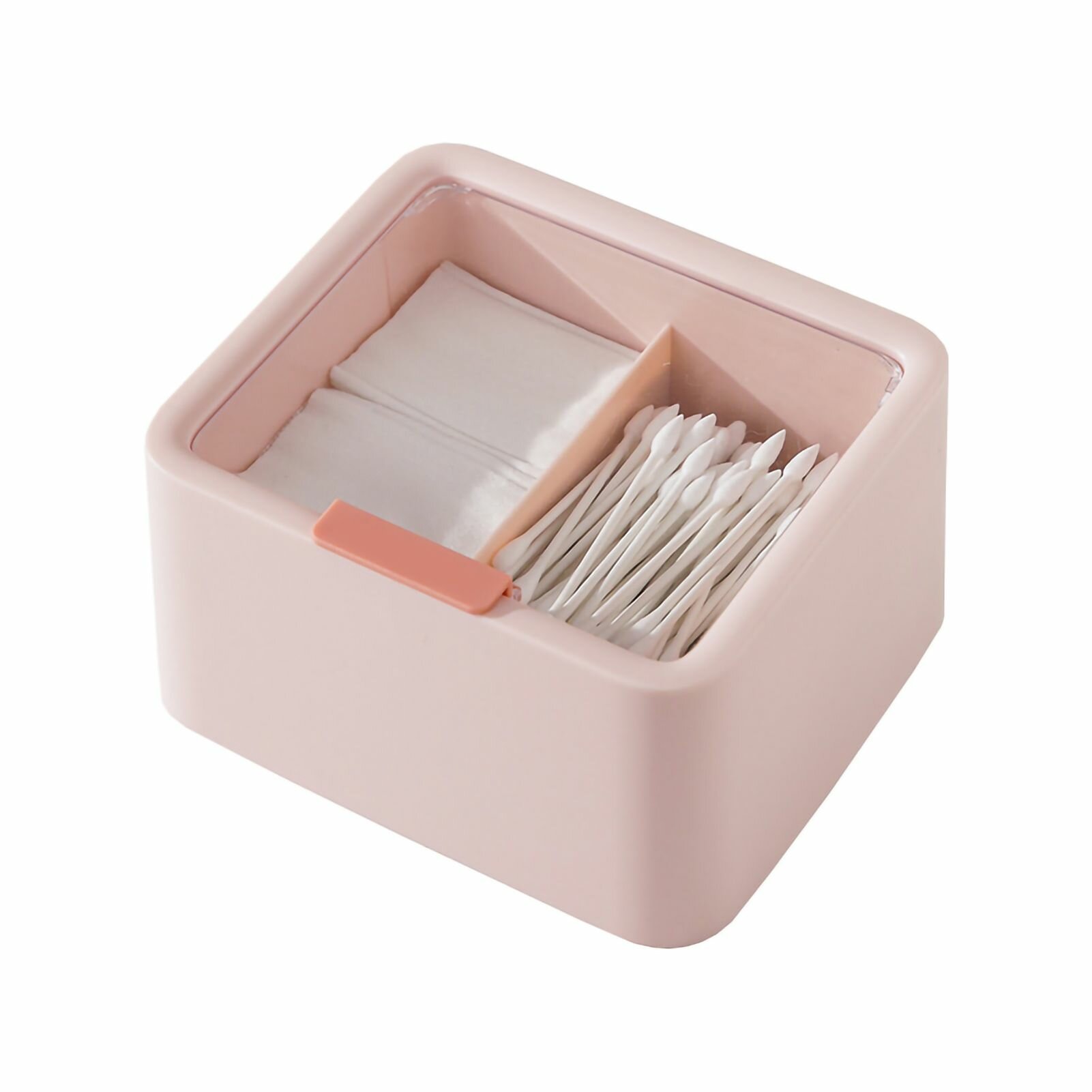 Двойной сетчатый контейнер для косметики с крышкой, пластиковый пылезащитный контейнер для косметики, ватных палочек, зубной нити, органайзер для хранения