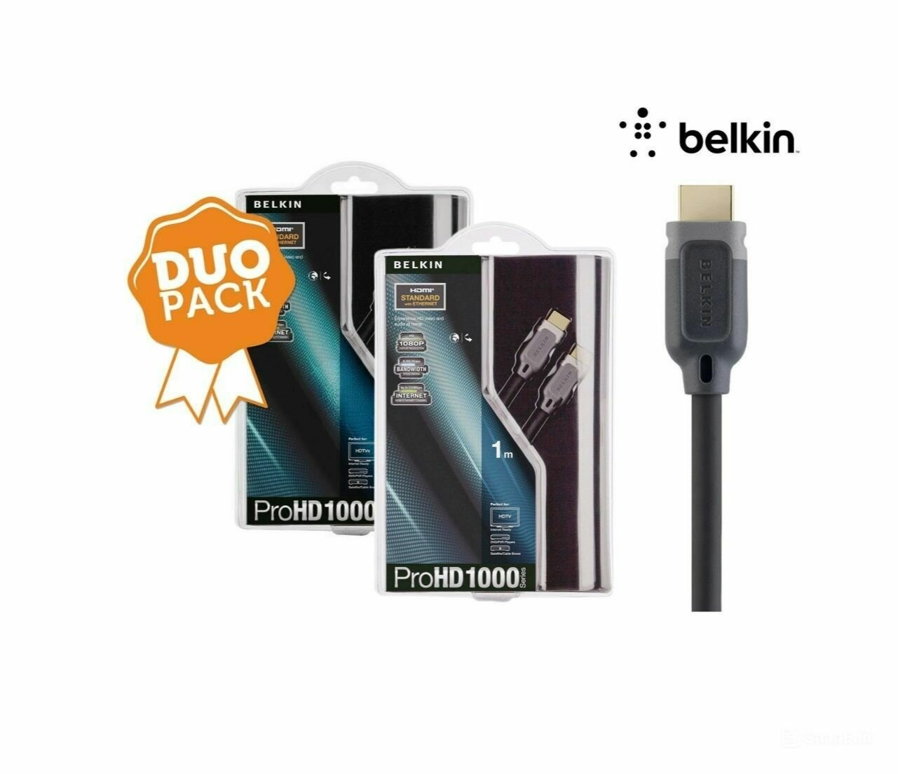 Высокоскоростной HDMI кабель Belkin ProHD1000 1 метр (2 штуки) AV10000qp1M/2
