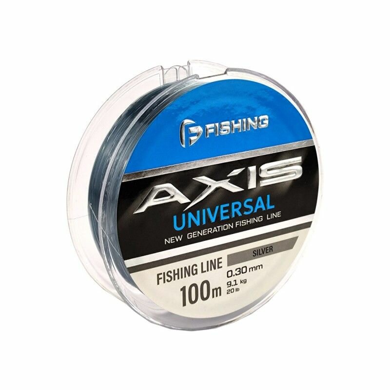 F-FISHING Леска Axis Universal Line Silver 100м 0,30мм 9,1кг 20lb