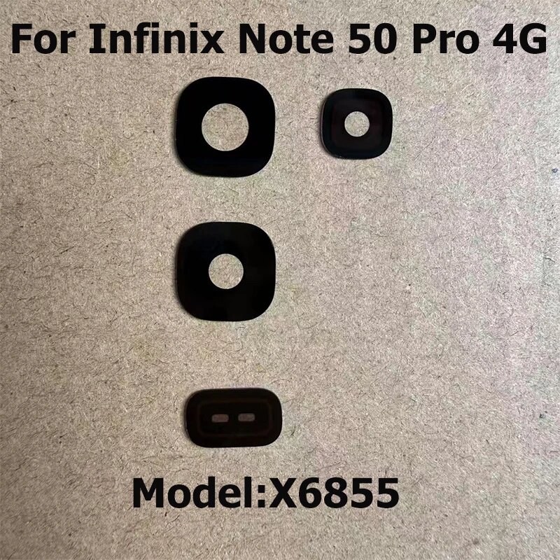 Для Infinix Note 50 Pro 4G стеклянный объектив задней камеры с клеевой наклейкой, запасные части для ремонта X6855