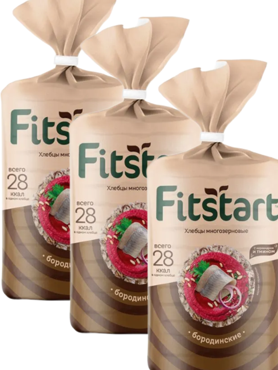 FITSTART Хлебцы Бородинские, многозерновые, 3шт по 90 г