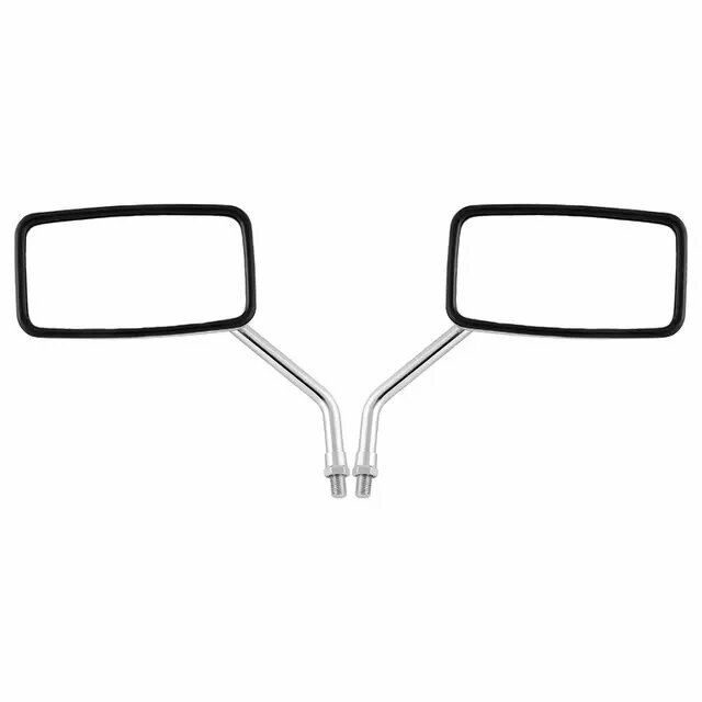 Пара Универсальные Прямоугольные Мотоциклетные Зеркала Заднего Вида 10 мм Хром Ретровизор Мото Зеркало Мото Для Хонды Мотоцикл Скутер Электровелосипед Silver