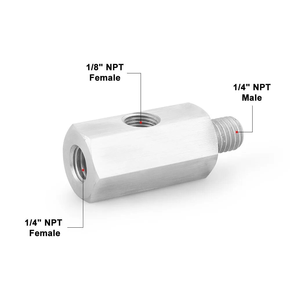 Разъем датчика давления масла 1/8" NPT, 1/4" NPT, 1/4" NPT, Color: 1-4 NPT