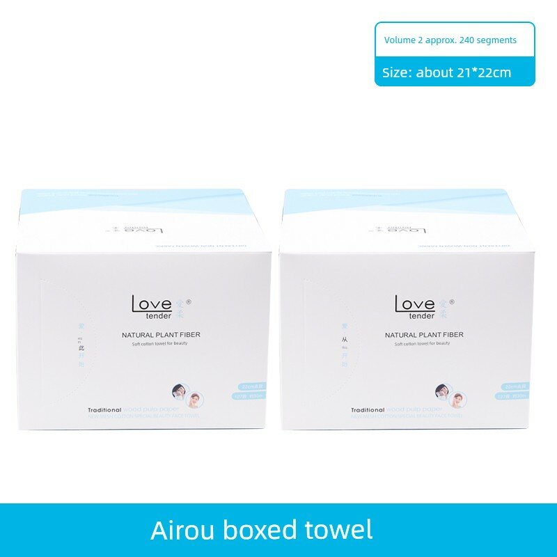 LoveSoft Одноразовые хлопковые лица для лица, 2 коробки, 100 листов в коробке (оптовая упаковка)