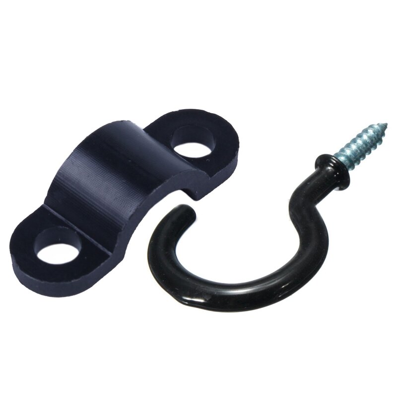 70 шт. винтов, арочных кабельных зажимов, стяжек 21 x 7 мм для провода 3 мм и 50 шт. крючков для кружек и чашек 1,1 дюйма, с заплечиками, металлических, с вкручивающимся пластиковым покрытием, для подвешивания, черного цвета