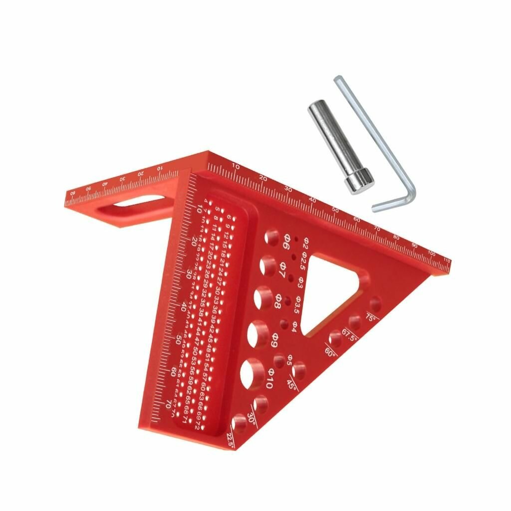 Пластиковая линейка для столярных работ с фиксатором, красный